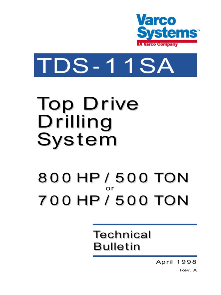 TDS-11SA Top Drive System Overview | PDF | Electric Motor | Power Inverter