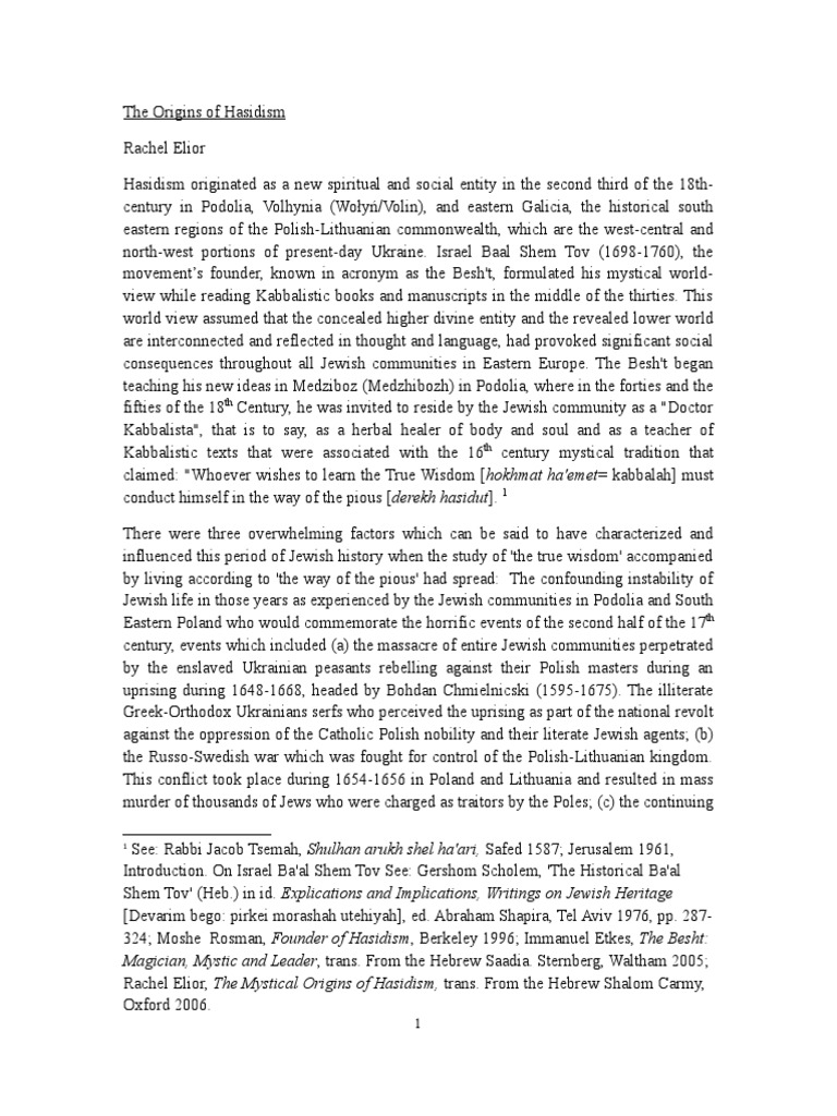 The Origins of Hasidism | PDF | Baal Shem Tov | Kabbalah