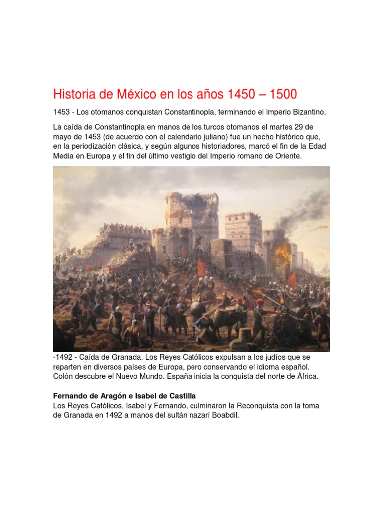Historia de México en Los Años 1450 - 1500 | PDF | Cristobal colon ...