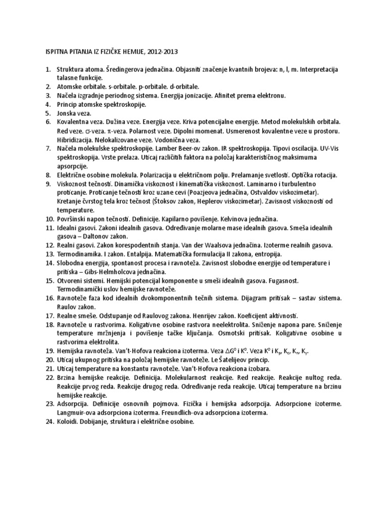 Ispitna Pitanja | PDF