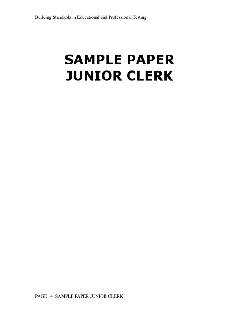 Sample Paper Junior Clerk | PDF | Cognitive Science | Computing And ...
