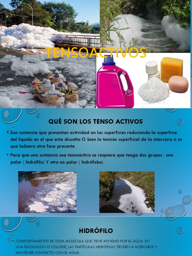 Qué son los tensoactivos y su función | PDF | Tensioactivo | Detergente