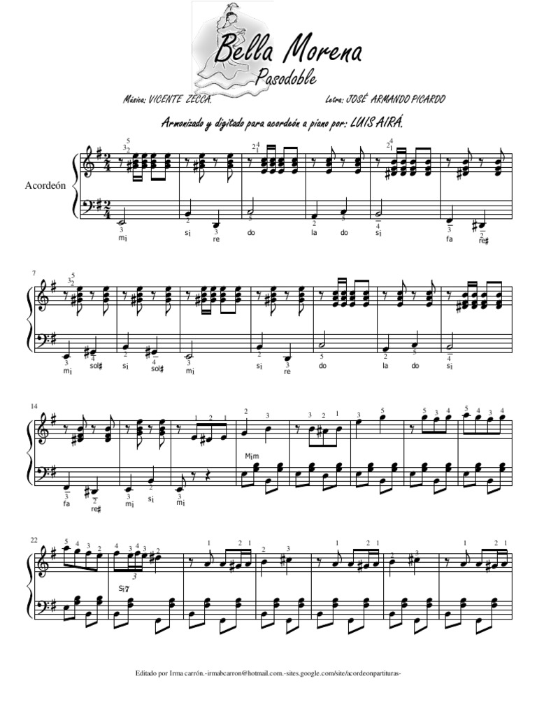 Bella Morena. Pasodoble PDF | PDF