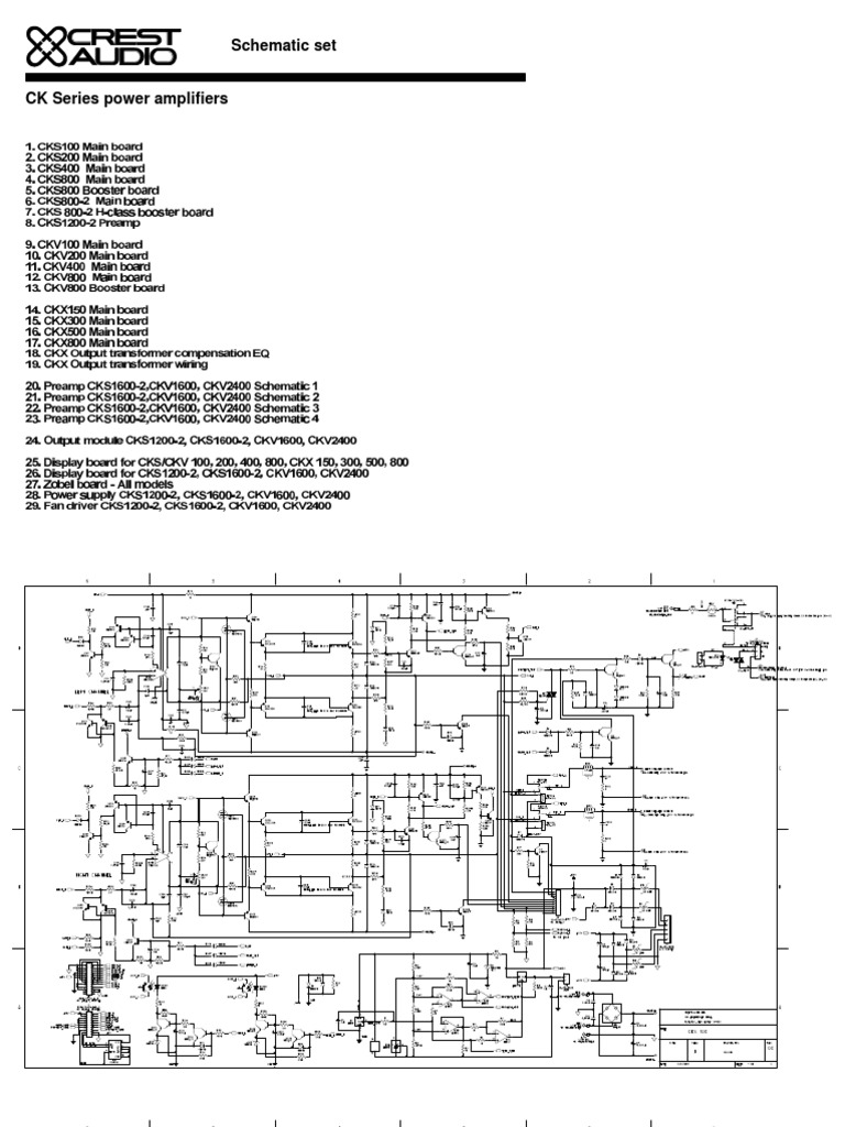 Crest Audio CKS 1600 Schematic PDF | PDF
