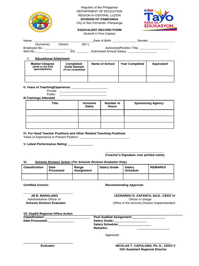 ERF Form Revised 2016 | PDF | Government