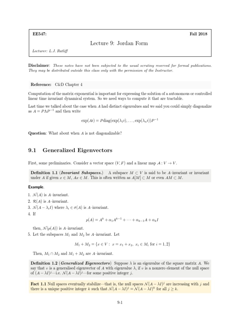 Aa547 Lecture Lec9X | PDF | Eigenvalues And Eigenvectors | Abstract Algebra