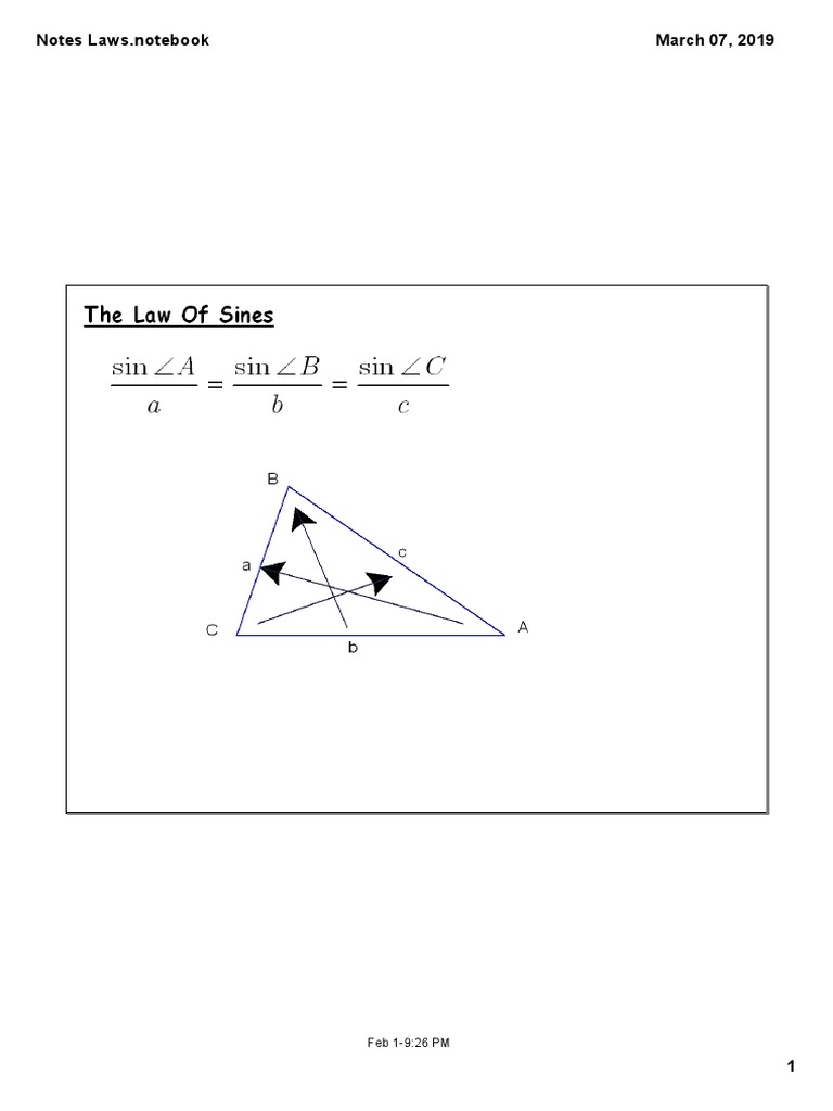 Trigonometry When Not Right Triangle Notes | PDF | Social Science