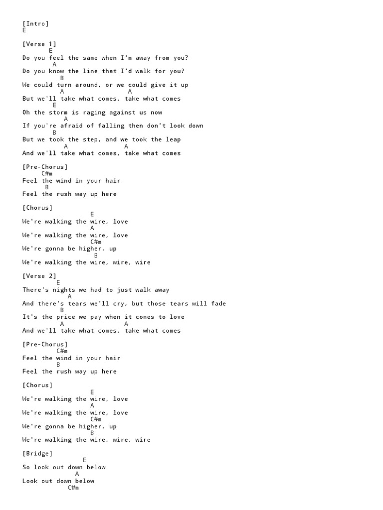 Imagine Dragons - Walking The Wire | PDF