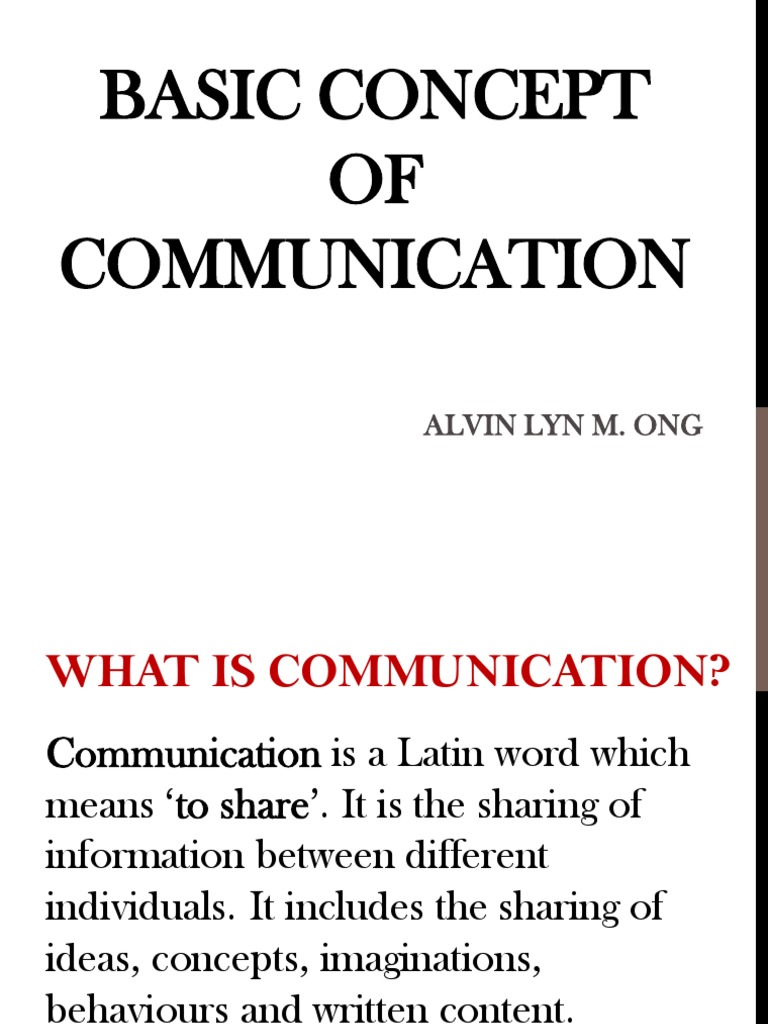 Basic Concept of Communication | PDF | Concept | Communication