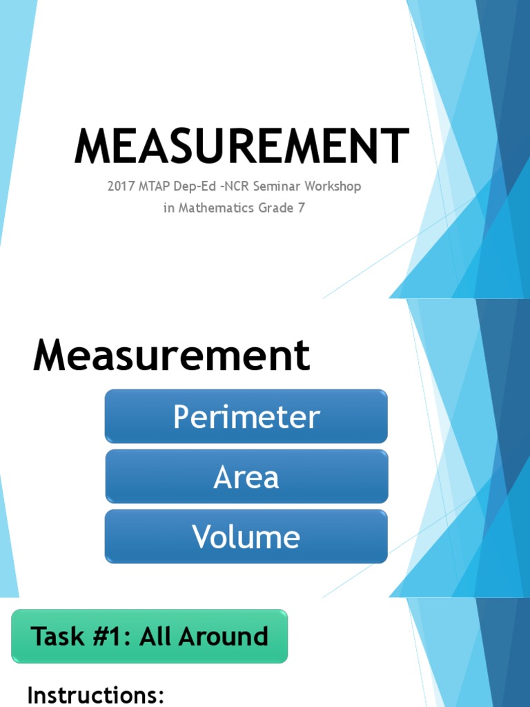 Measurement: 2017 MTAP Dep-Ed - NCR Seminar Workshop in Mathematics ...
