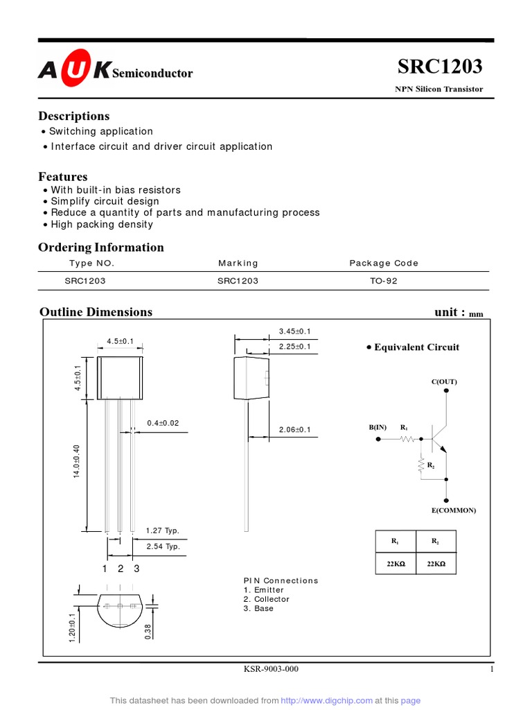 SRC1203 | PDF | Semiconductor Devices | Electrical Engineering