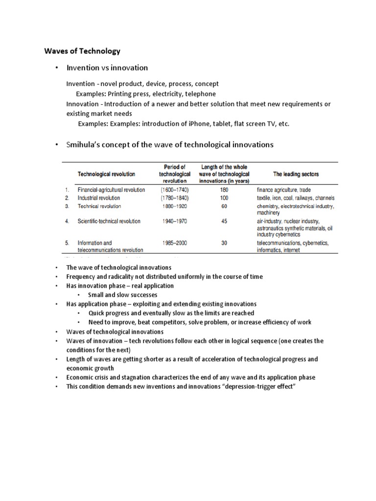 Waves of Technology-1 PDF | Download Free PDF | Innovation | Economic ...