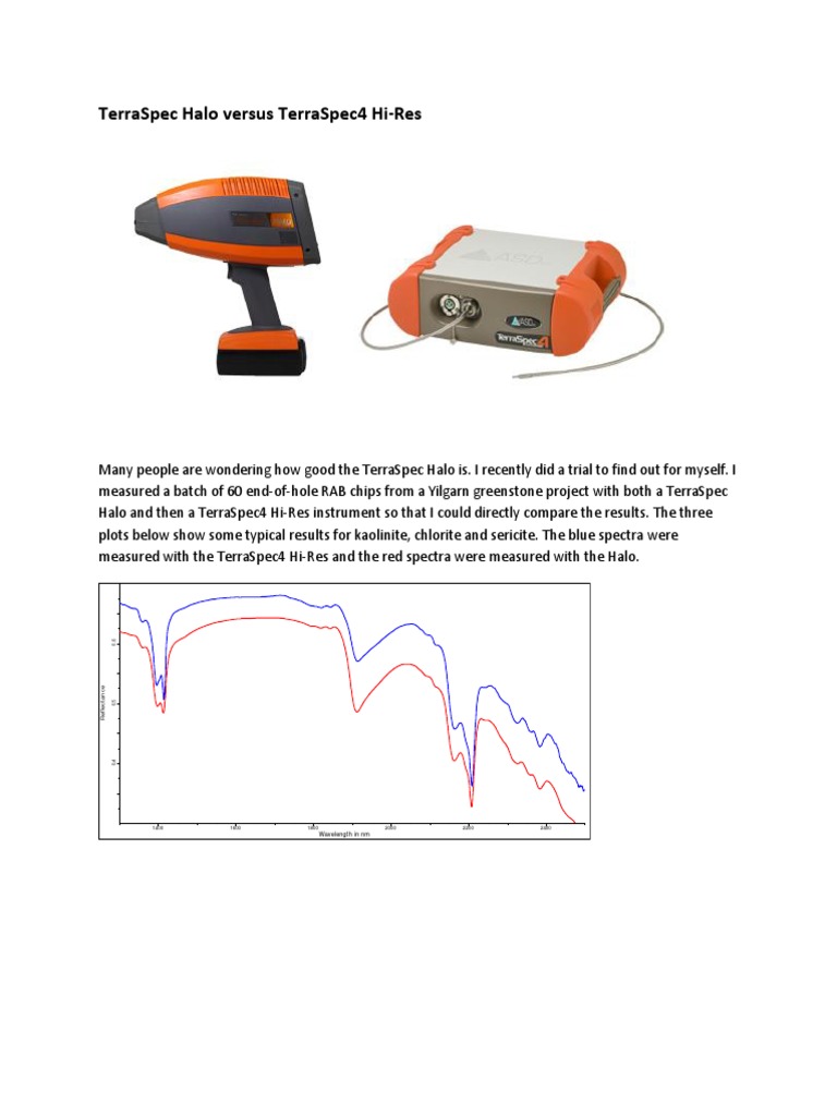 TerraSpec Halo Versus TerraSpec Hi | PDF | Spectrum | Optical Fiber
