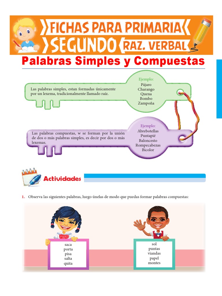 Hojas De Trabajo Gratuitas De Palabras Compuestas