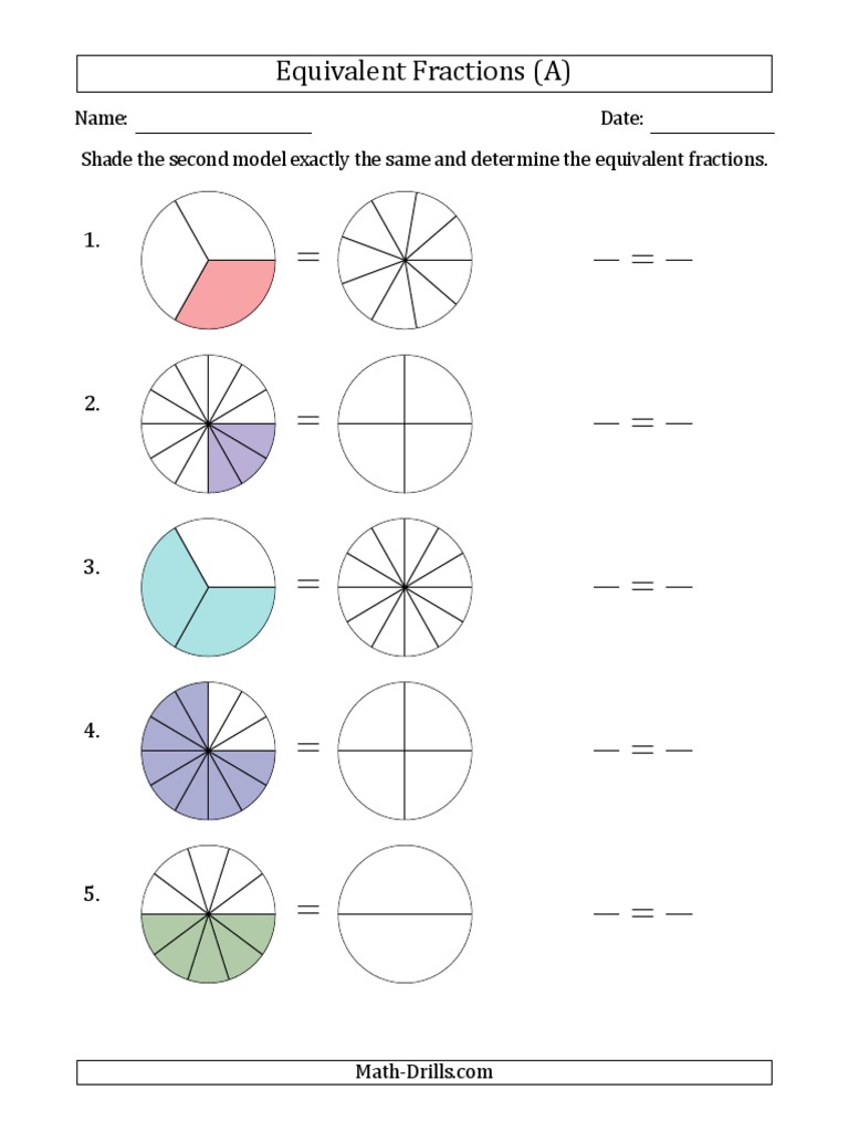 Equivalent Fractions Practice Worksheet | PDF