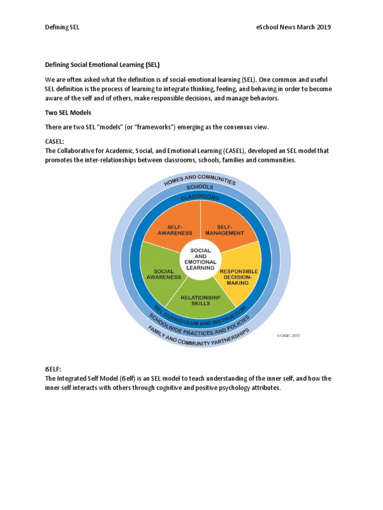 Defining Social Emotional Learning SEL | PDF | Psychological Trauma ...
