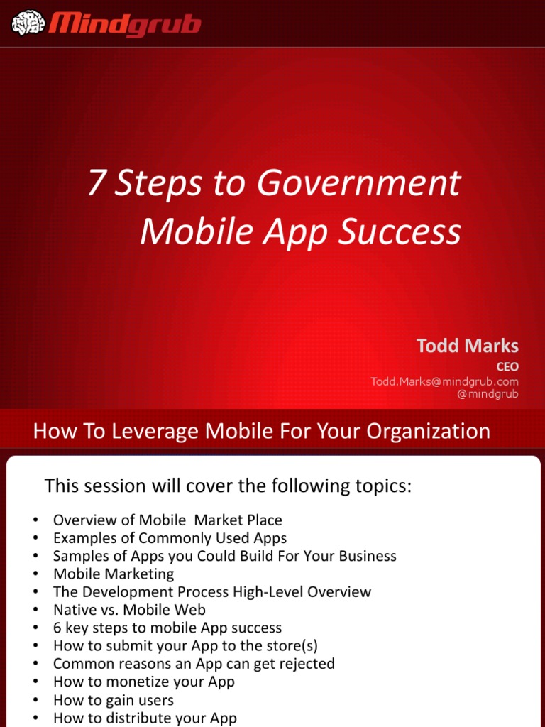 7 Steps To Government Mobile App Success | PDF | Mobile Marketing ...