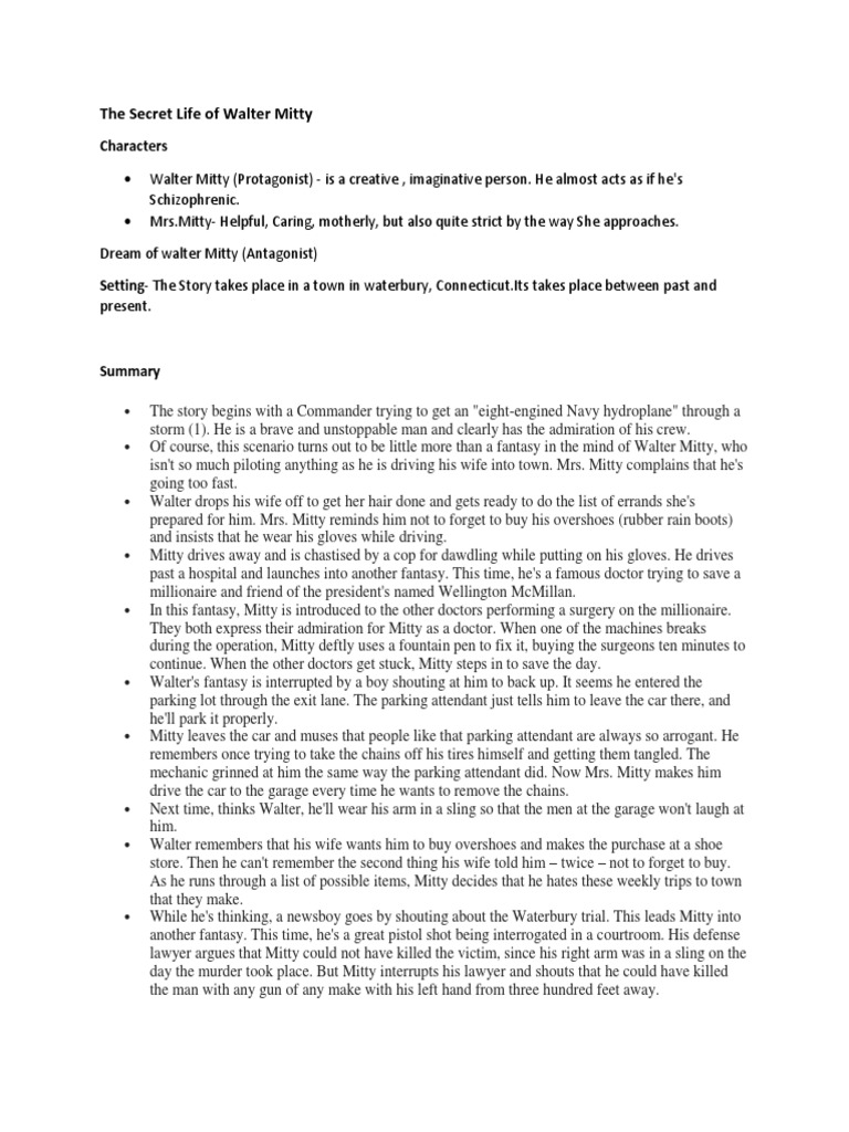 A Day in the Life of Walter Mitty: An Analysis of the Character's ...