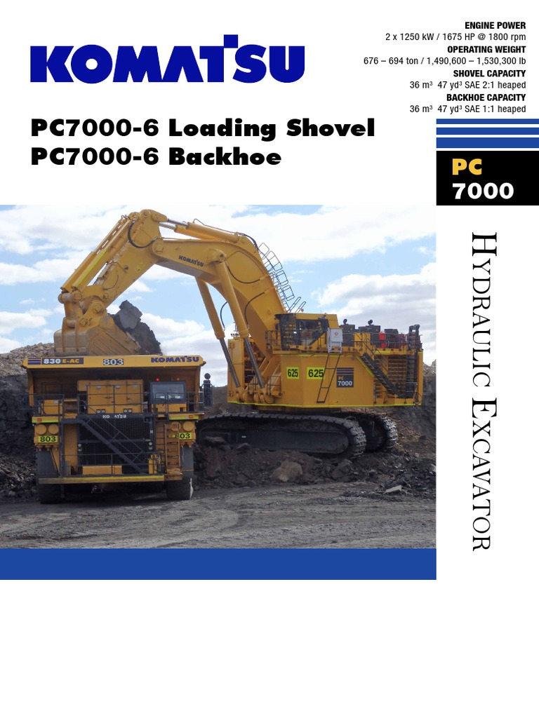 PC7000-6 Loading Shovel PC7000-6 Backhoe | PDF | Engines | Hvac