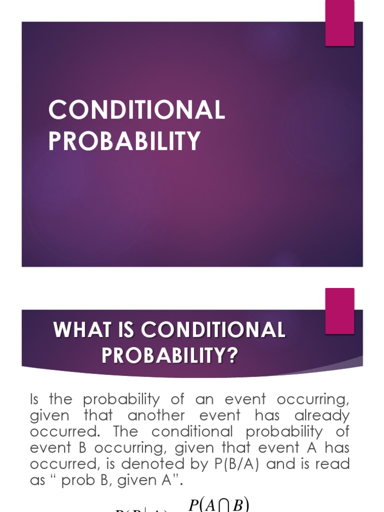 Conditional Prob | PDF | Probability | Probability And Statistics