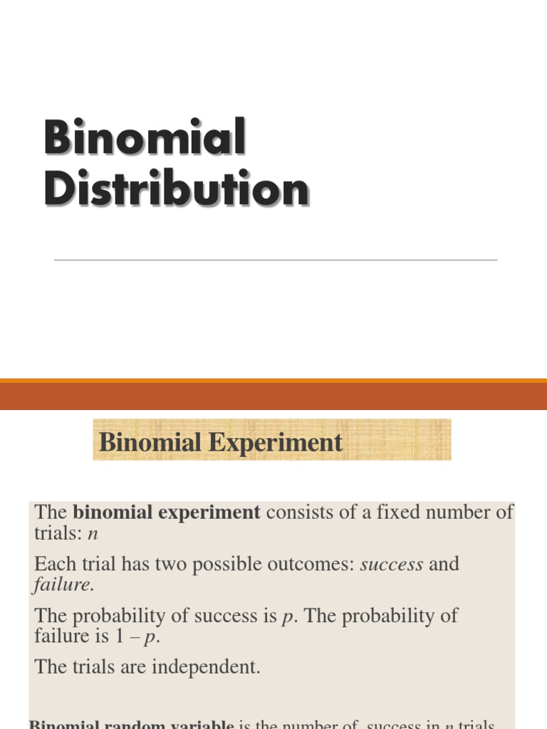 Binomial Probability | PDF | Probability Distribution | Statistical Theory