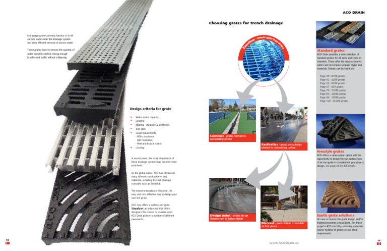 Aco Drain Grate Selection: Design Criteria For Grate | PDF | Drainage ...