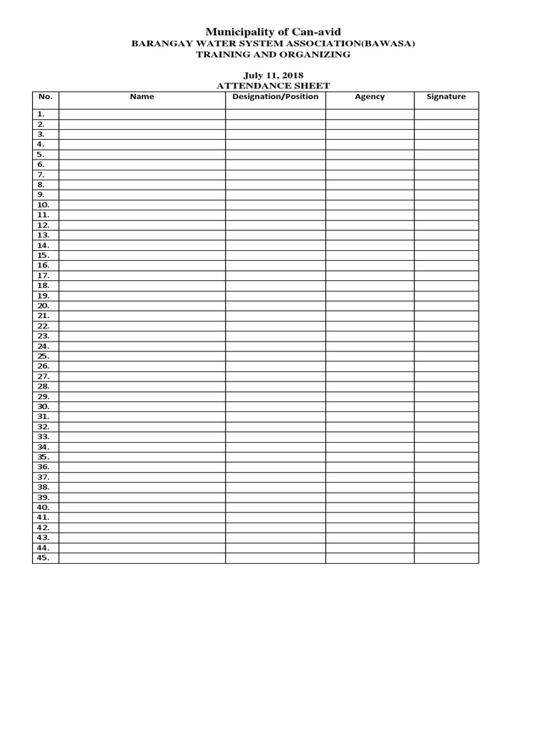 Attendance Sheet | PDF