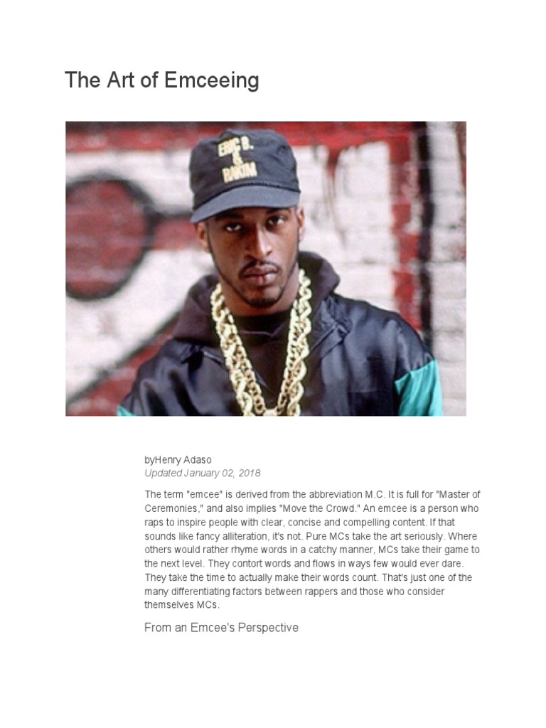 The Art of Emceeing | PDF | Rapping | Hip Hop Music
