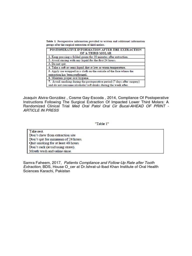 Instruksi Pasca Pencabutan Gigi | PDF
