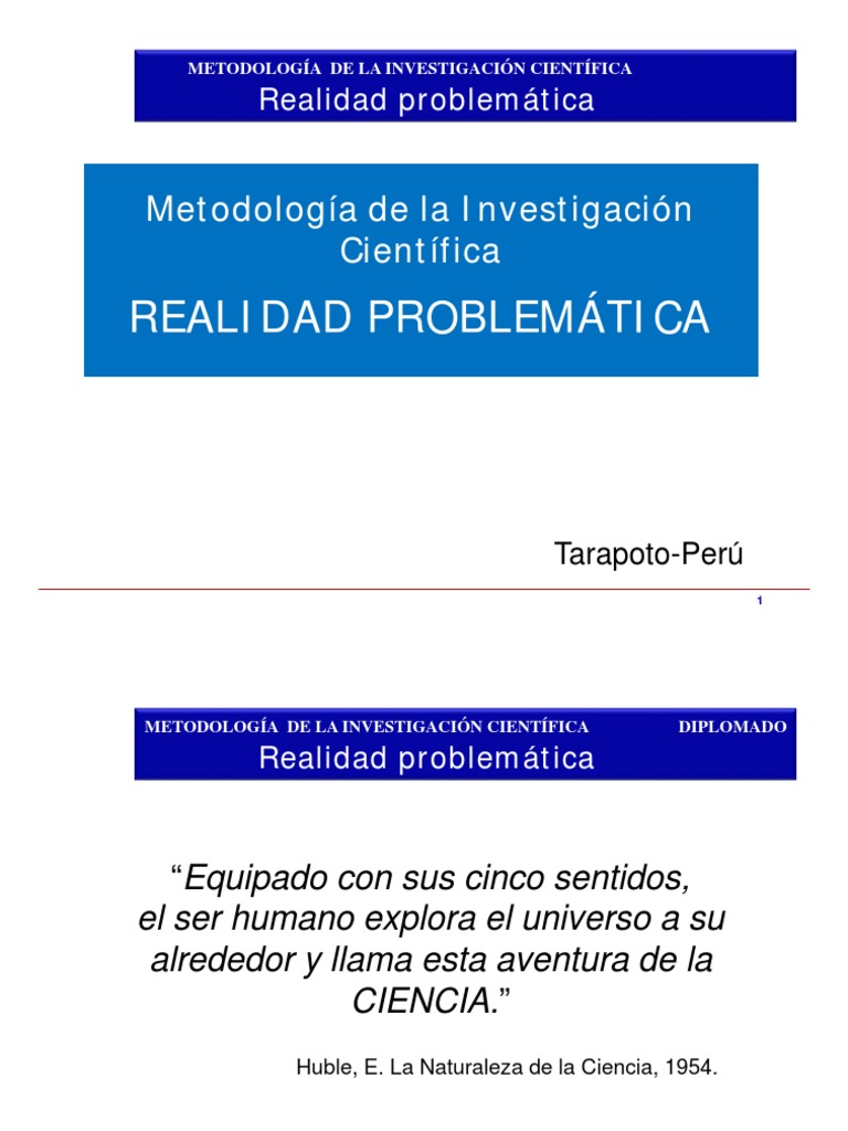 Ejemplo Realidad Problemática | PDF | Método científico | Science