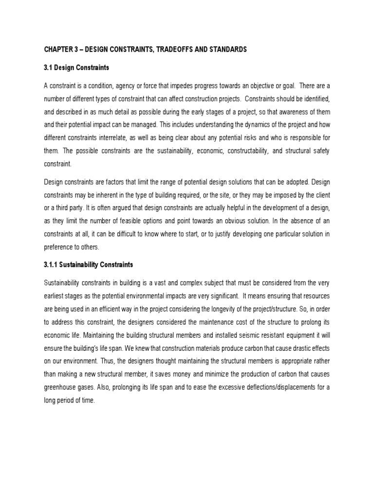 Chapter 3 - Design Constraints, Tradeoffs and Standards 3.1 Design ...