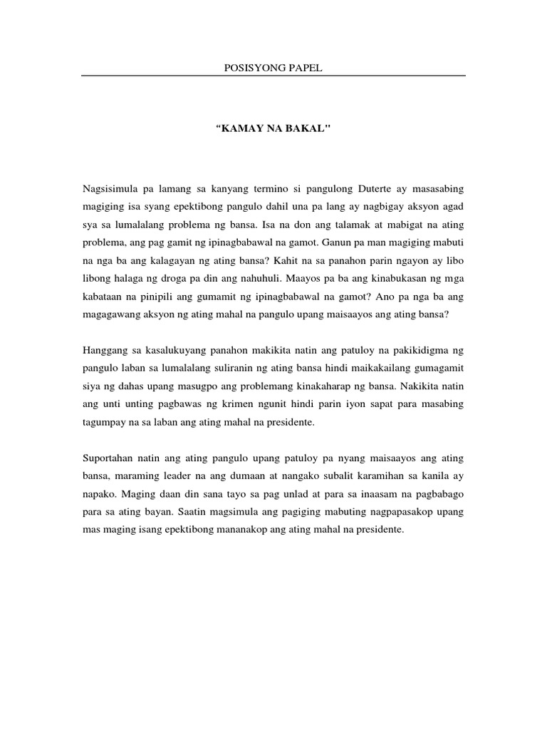 Posisyong Papel | PDF