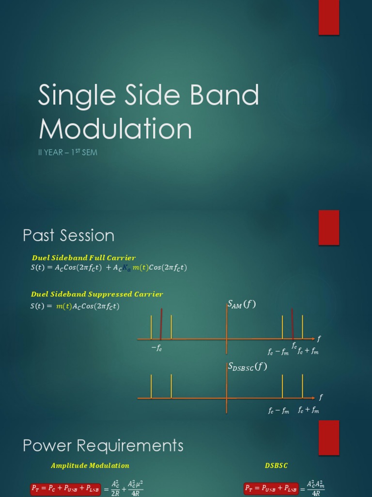 Single Side Band Modulation: Ii Year - 1 SEM | PDF | Sound Production ...