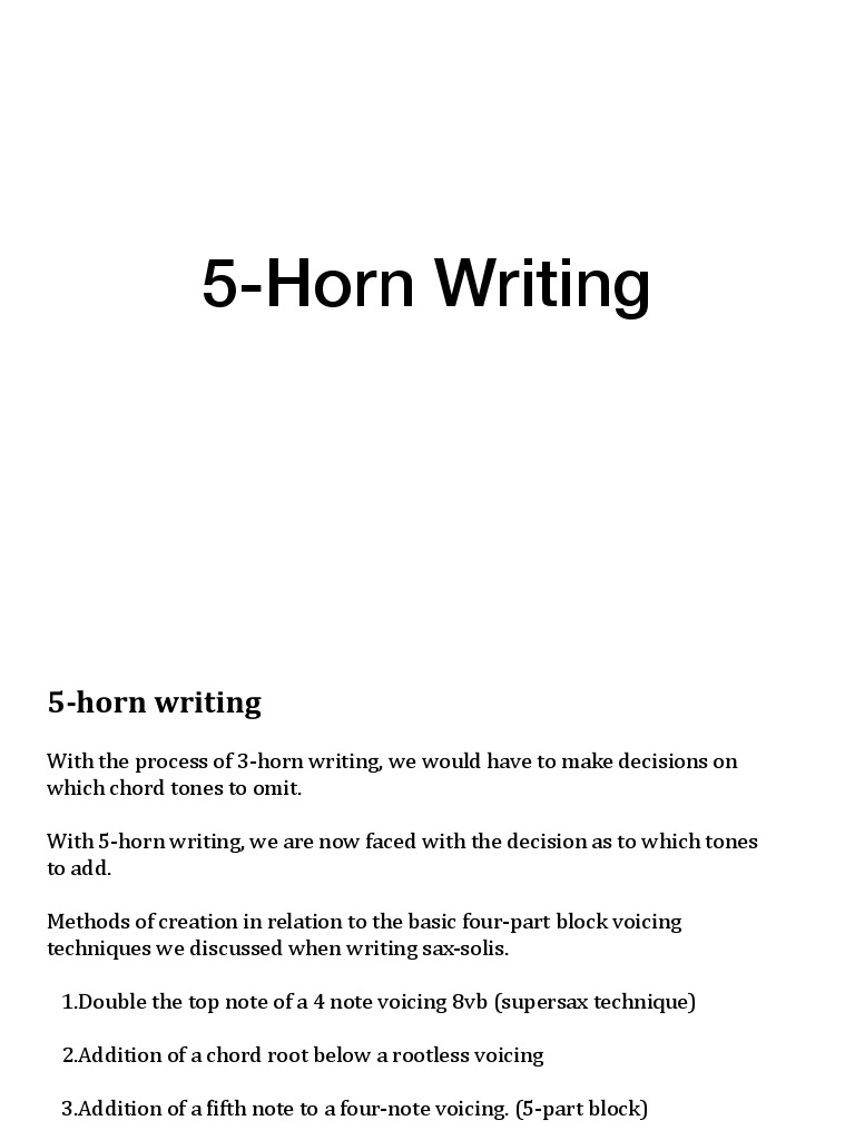 5 Horn | PDF | Chord (Music) | Harmony