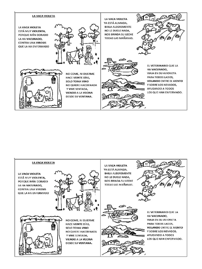 La Vaca Violeta Lectura Letra V | PDF