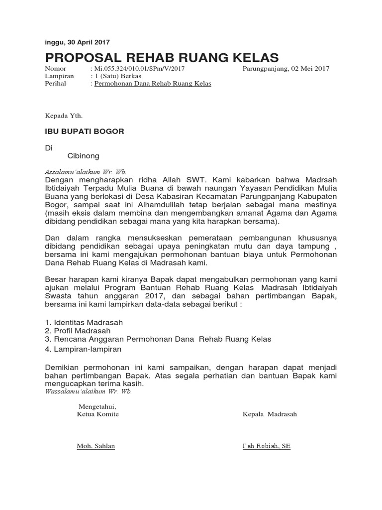 Contoh Proposal Rehab | PDF