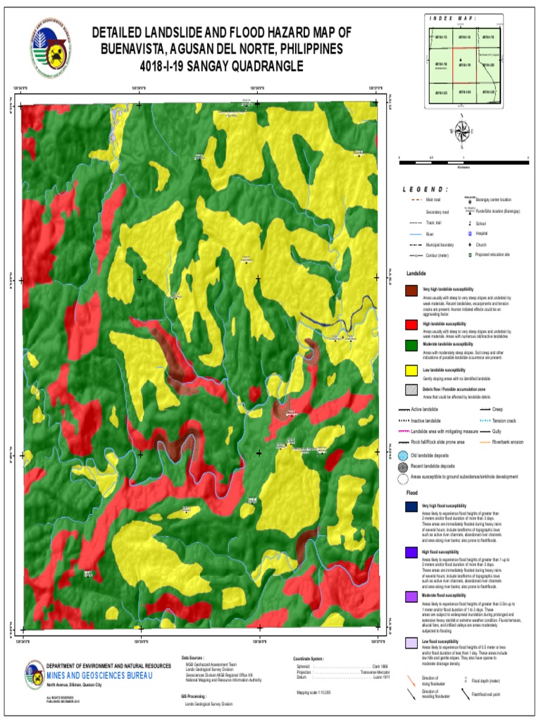 Detailed Landslide and Flood Hazard Map of Buenavista, Agusan Del Norte ...