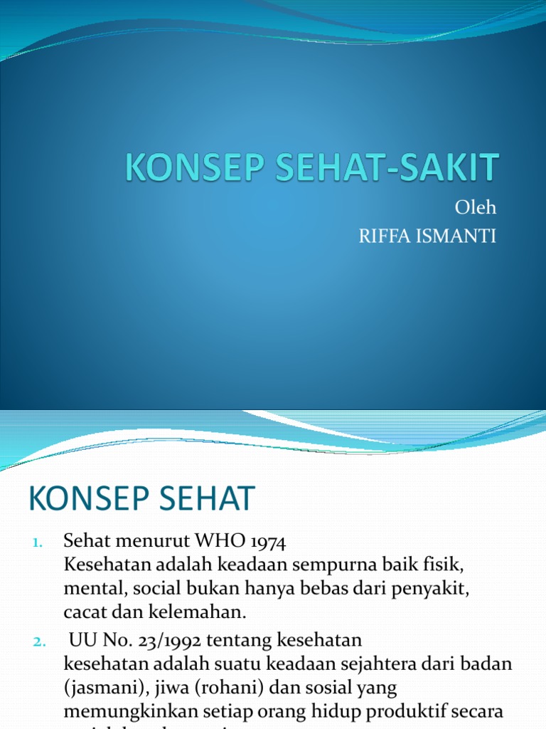 Konsep Sehat-Sakit | PDF