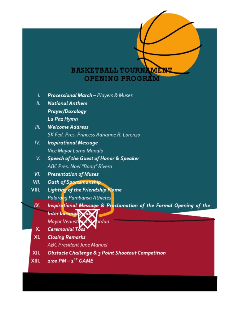 2019 Basketball Tournament - Program | PDF