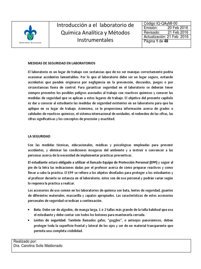 Manual de Practicas - Introduccion A El Lab Qaymi | PDF | Concentración ...