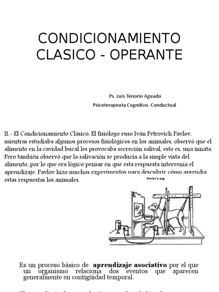 Condicionamiento Clasico y Operante Clase Segunda Unidad | PDF ...