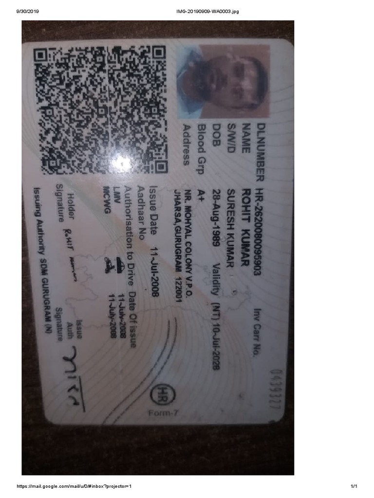 Driving License - Rohit | PDF