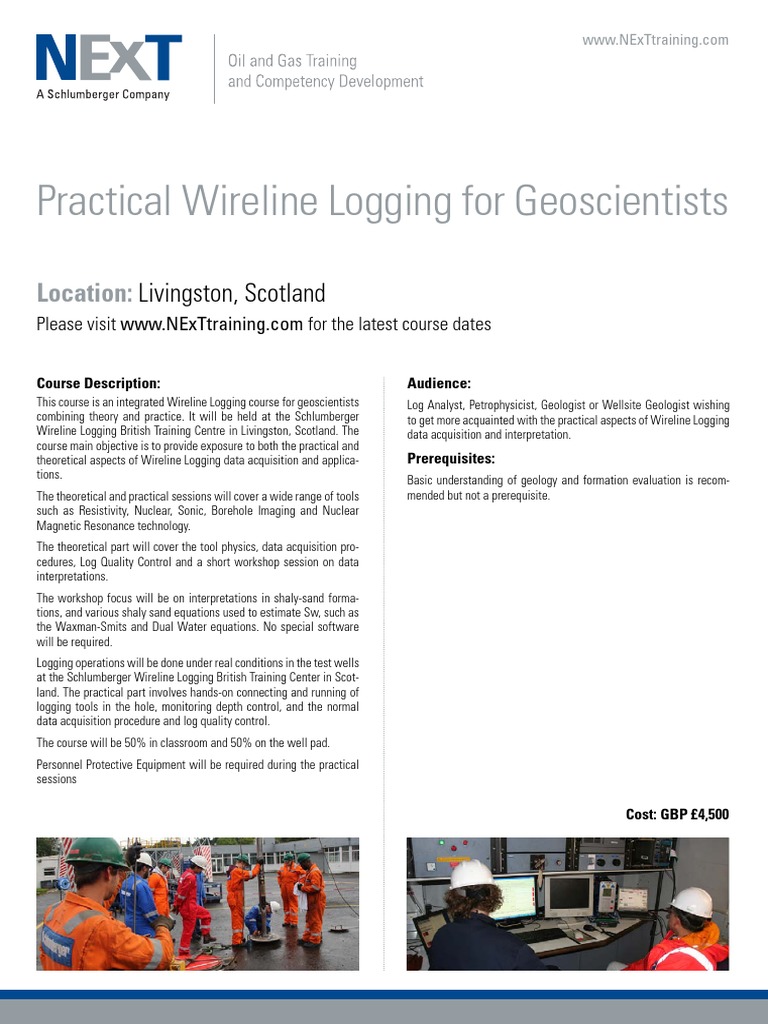 Practical Wireline Logging For Geoscientists: Livingston, Scotland ...