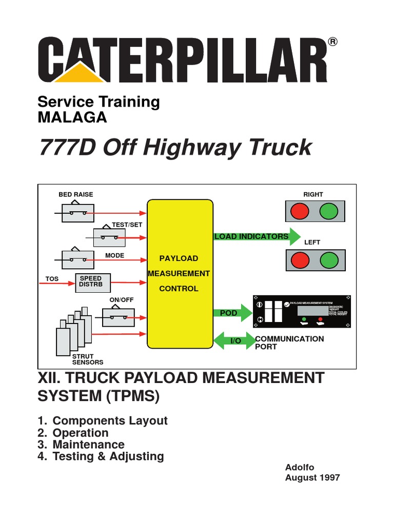 TPMS Payload System CAT 777D PDF | PDF | Truck | Calibration