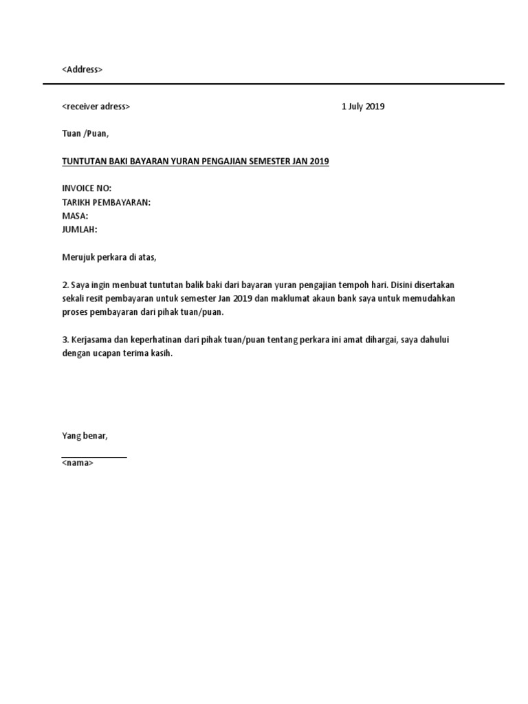 Surat Refund 2 | PDF