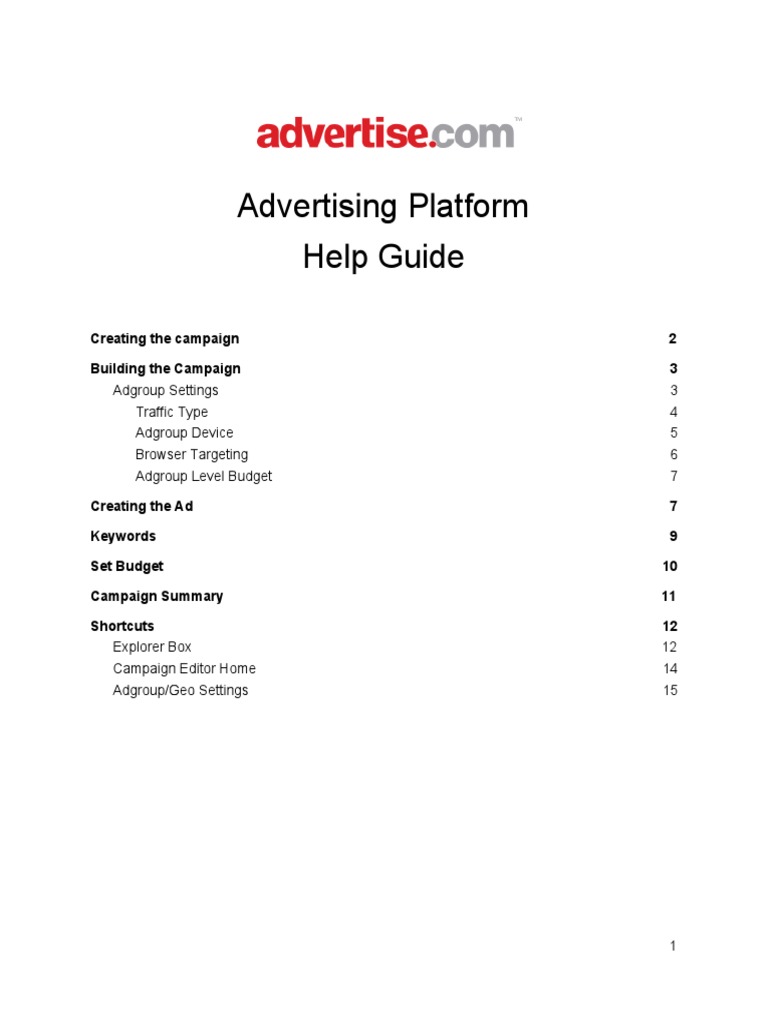 Advertising Platform Help Guide | Download Free PDF | Communication ...