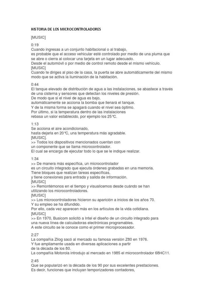 Historia de Los Microcontroladores | Descargar gratis PDF | Arduino | Microcontrolador