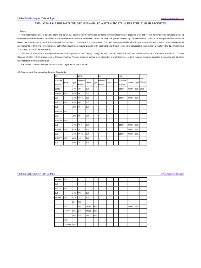 Astm A778 | PDF | Pipe (Fluid Conveyance) | Building Materials