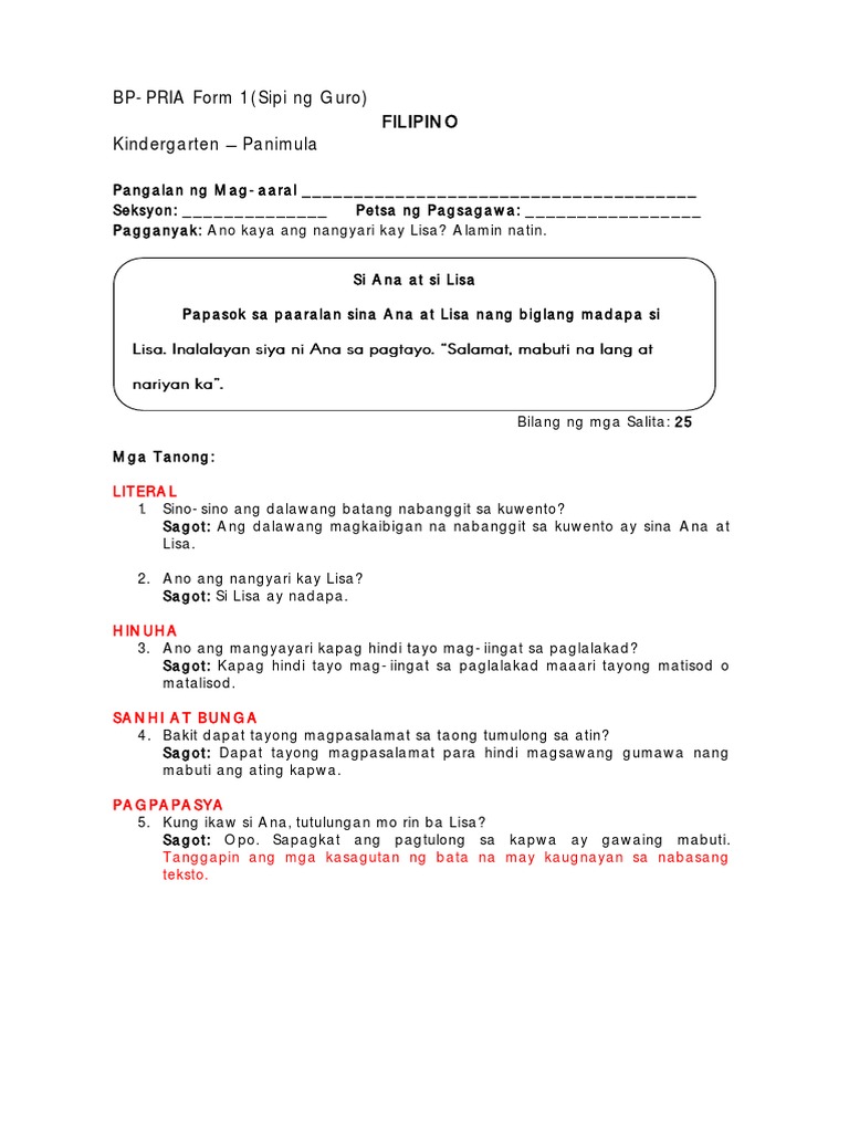 Teacher's Copy - Filipino | PDF