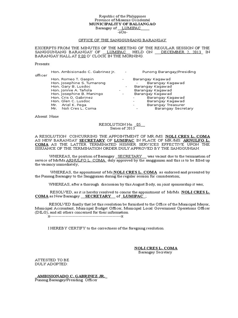 Barangay Appointment | Download Free PDF | Local Government | Government